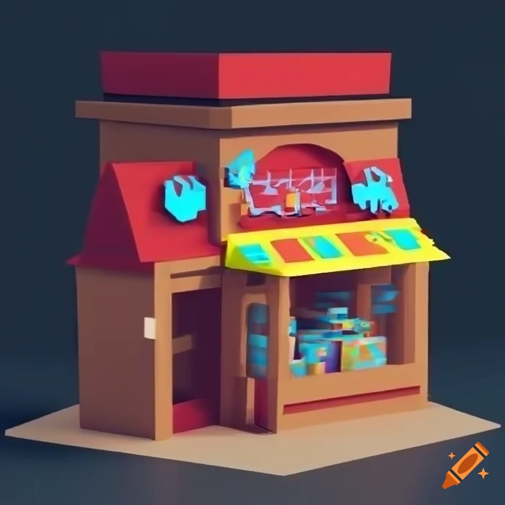 Low poly toy store on Craiyon