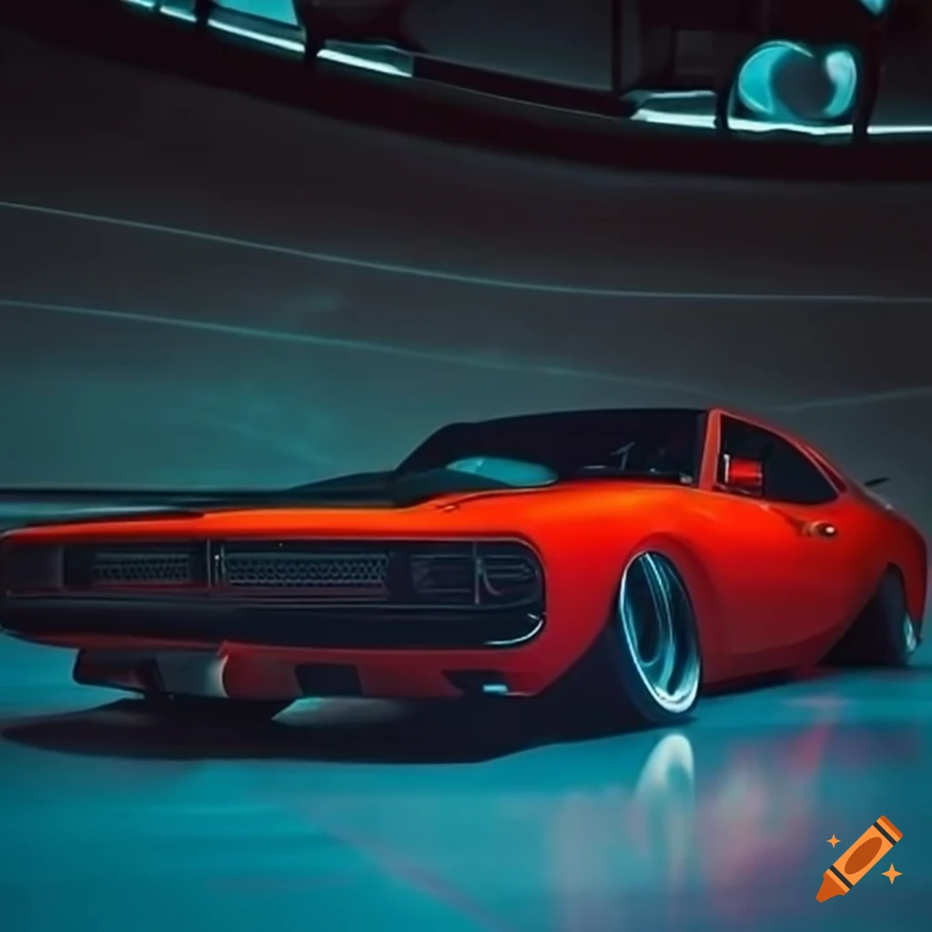 Powerful oldschool futuristic dodge charger on Craiyon