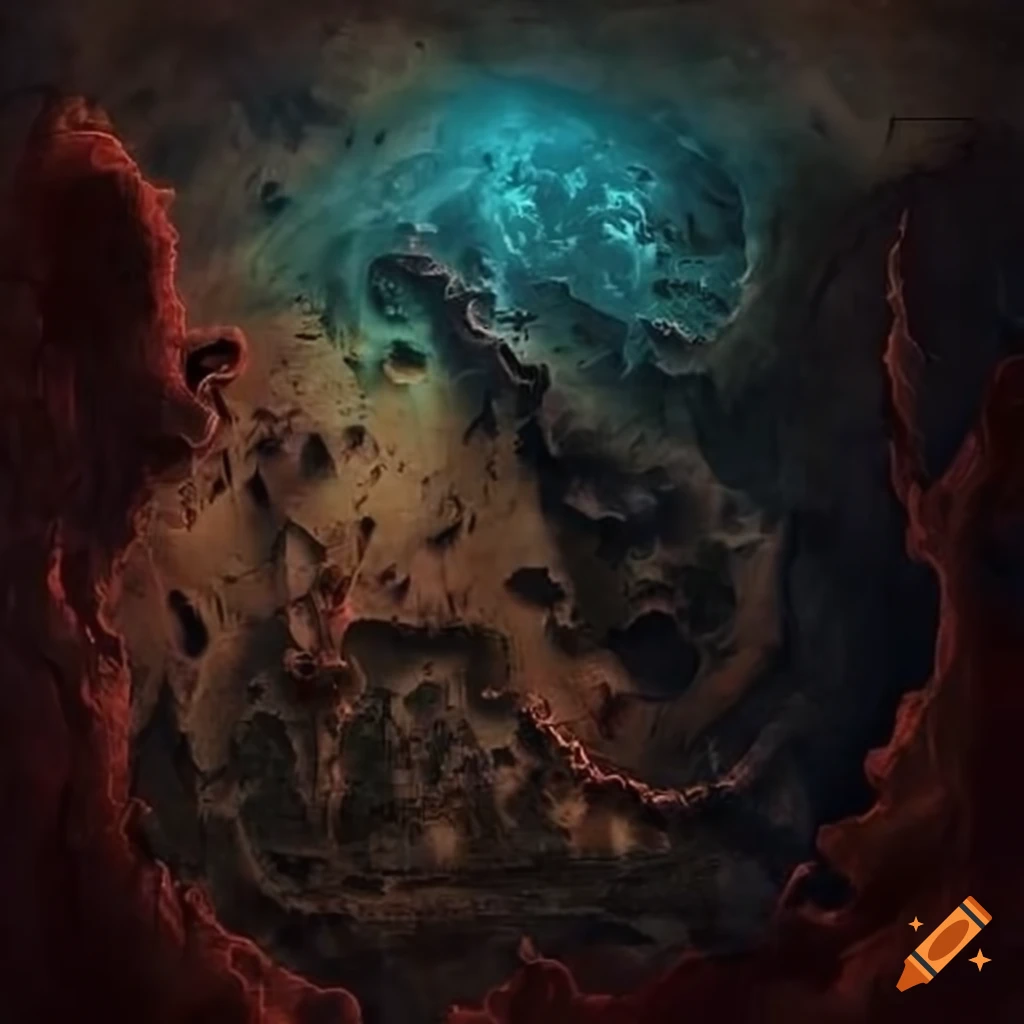 A map of a dark fantasy world