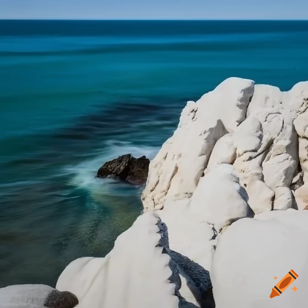 Ocean with white rocks