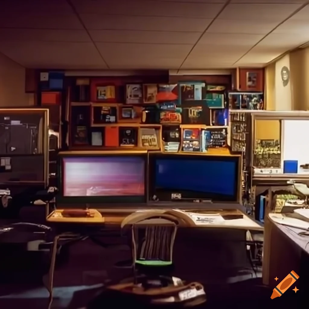 Play showing a work room in a video game company in 2000 in south america