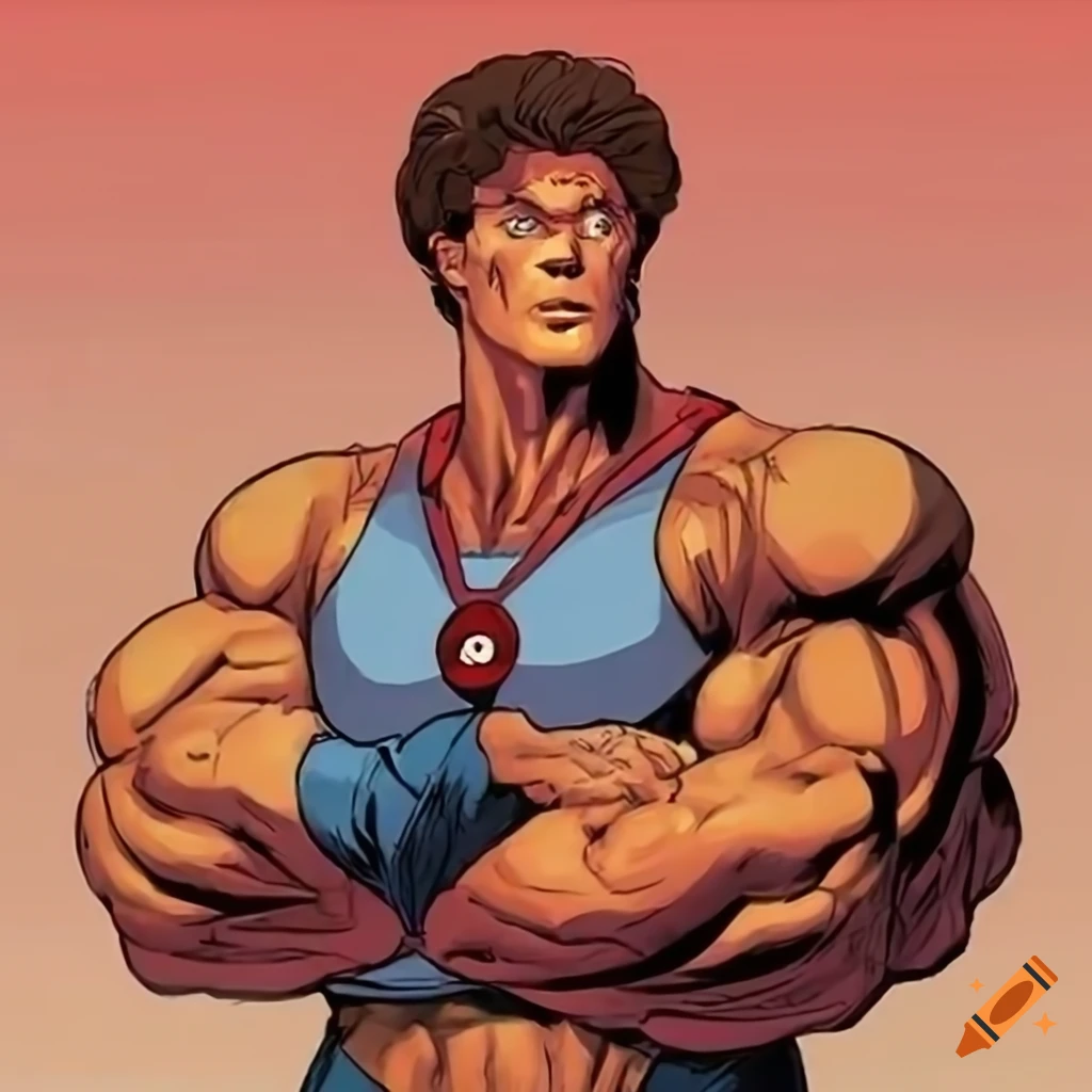 David n. goliath is a giant bodybuilder who looks like david hasselhoff ...