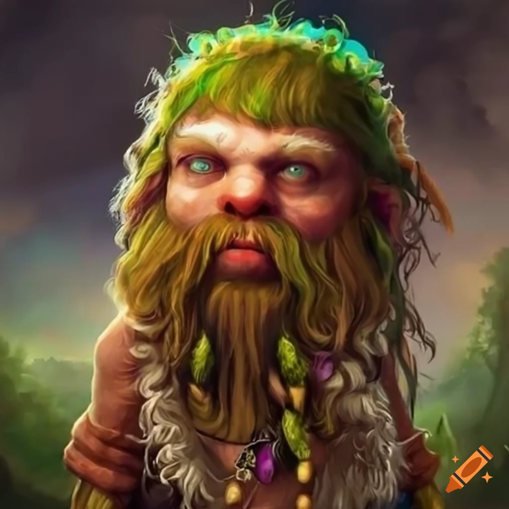 Nature dwarf fantasy hippie on Craiyon