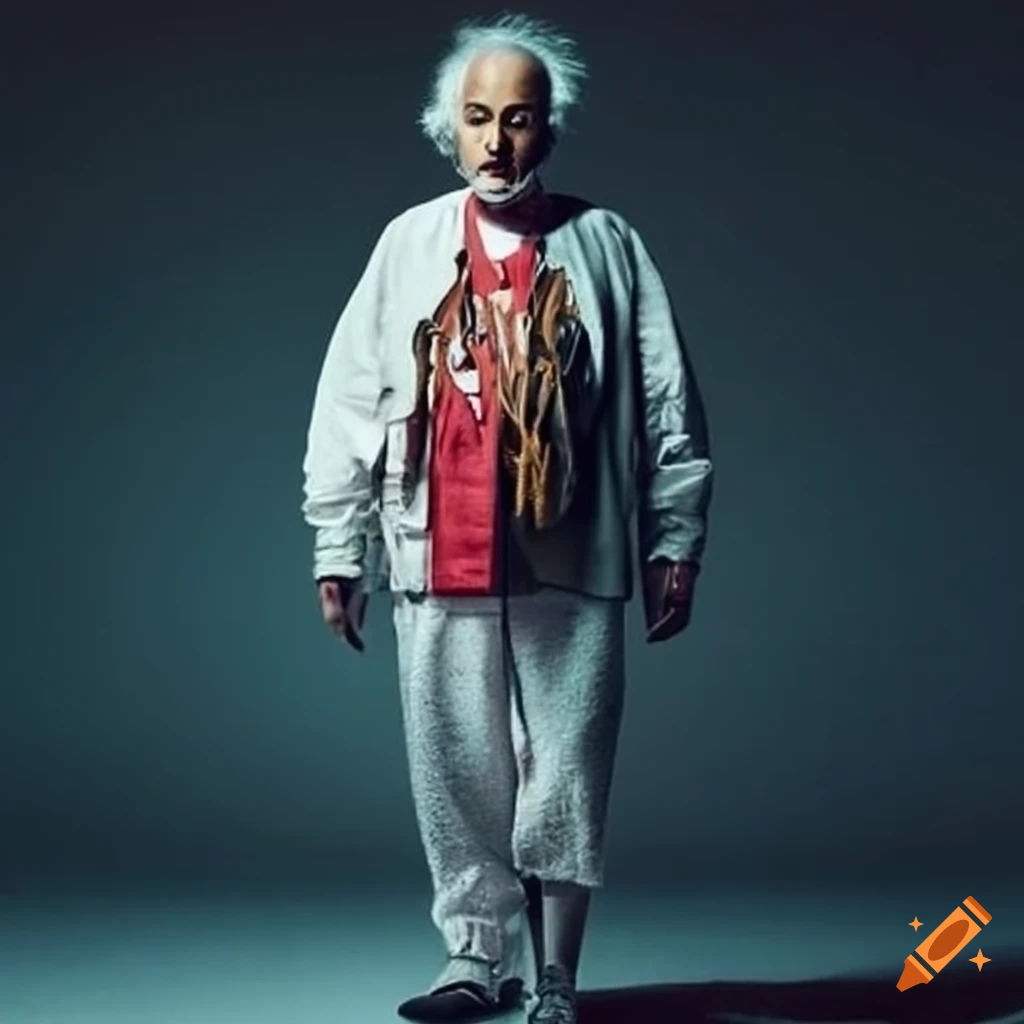 Albert einstein with rap clothes on him