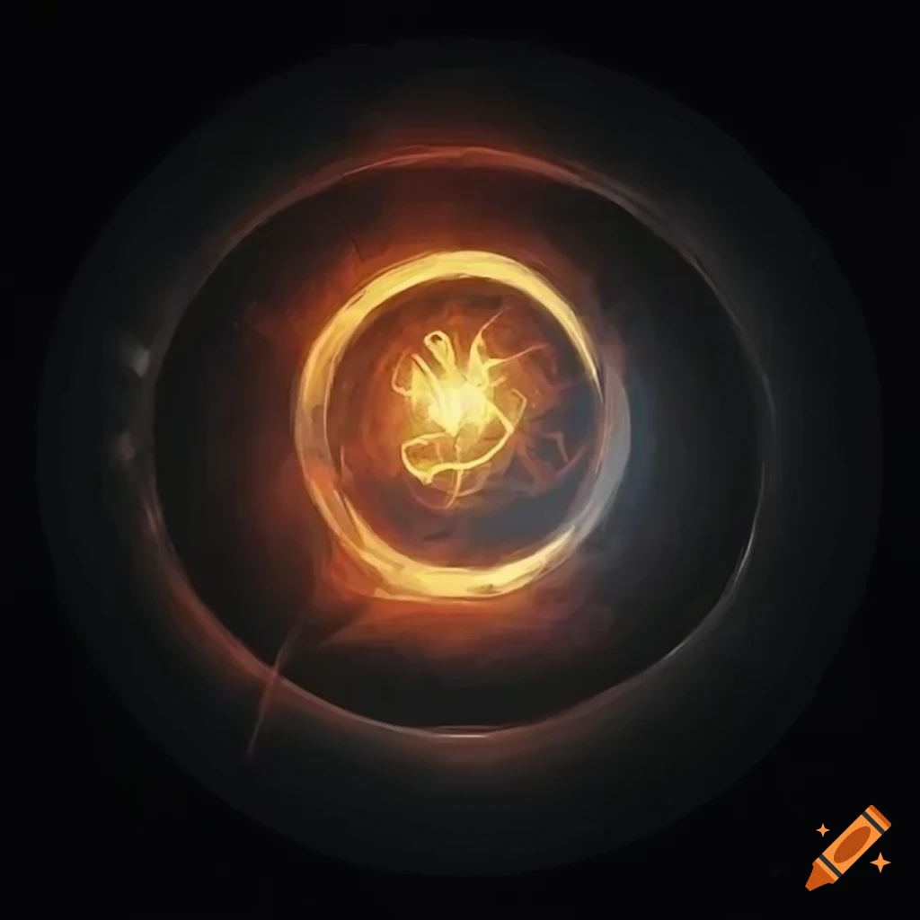 Childlike illustration of the ring of power from the lord of the rings