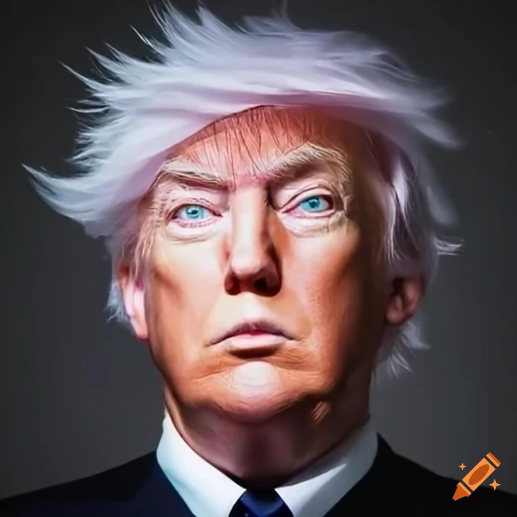 Donald trump dressed as gojo satoru doing a domain expansion on Craiyon