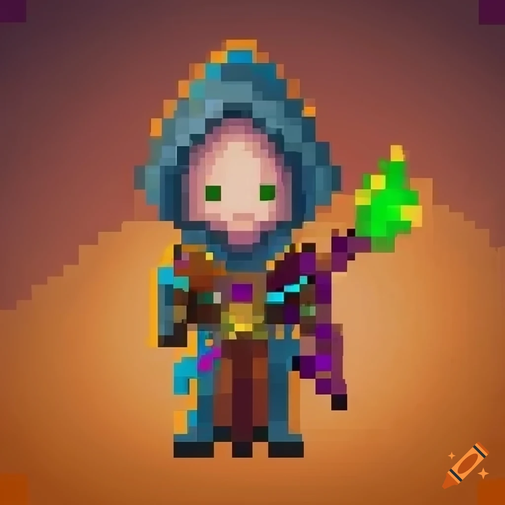 Pixelated mage on Craiyon