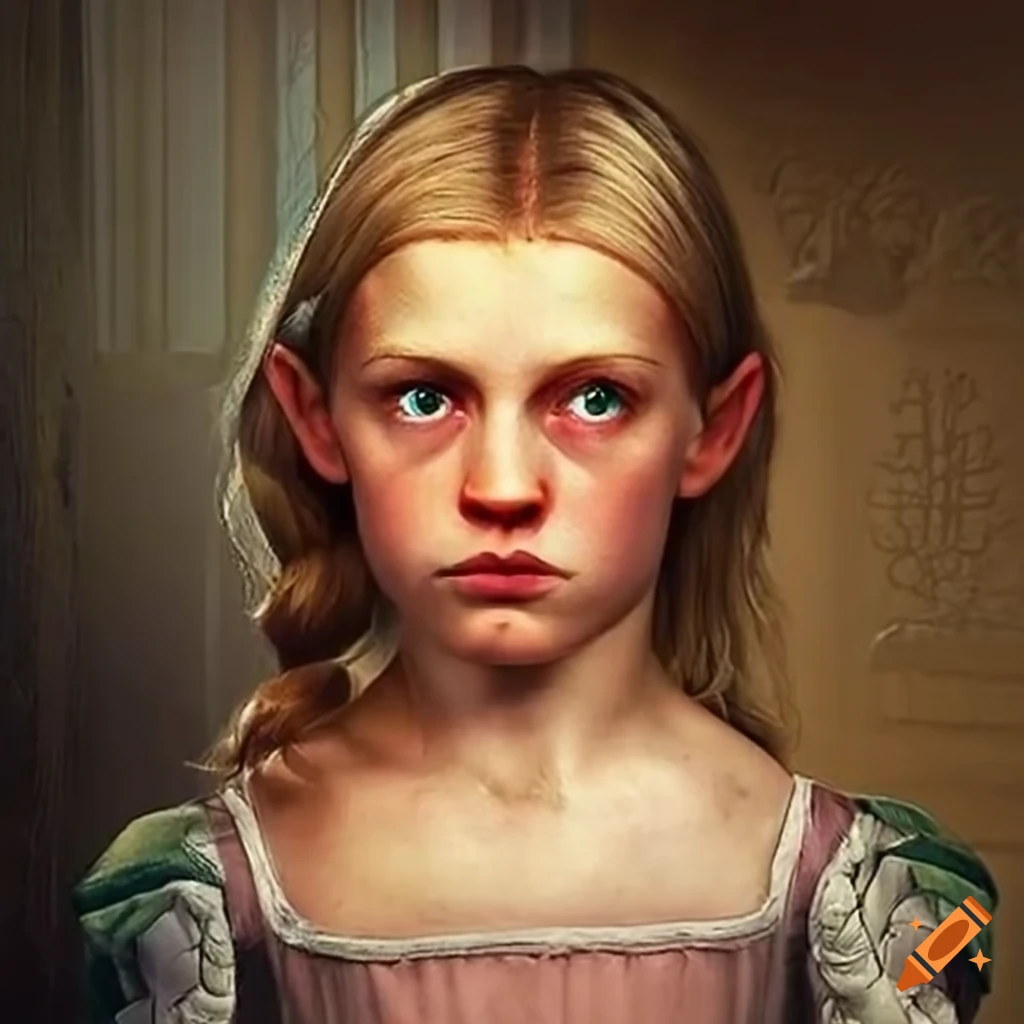 The girl beside the window looked up. She had straggly, waist-lengh ...