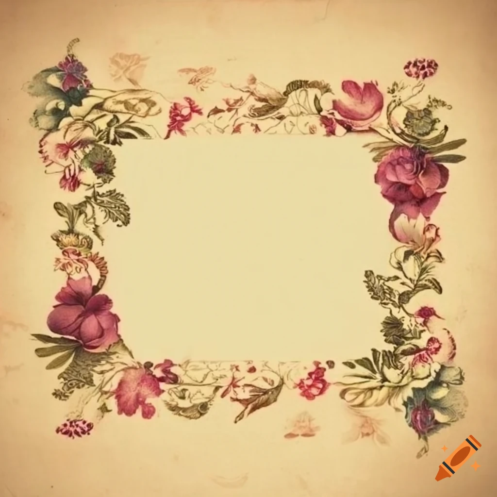 Vintage floral label paper