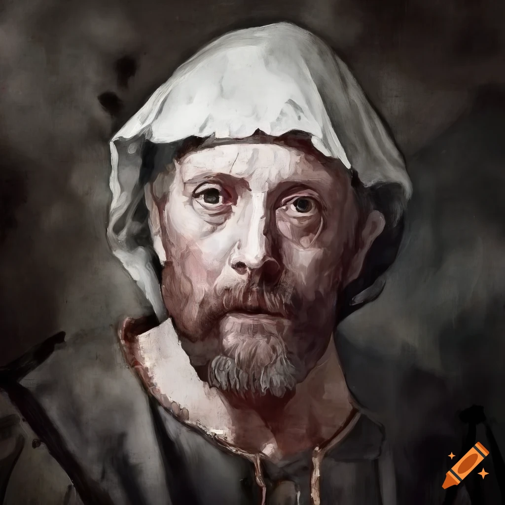 Portrait of a medieval man with a wise and dignified look on Craiyon