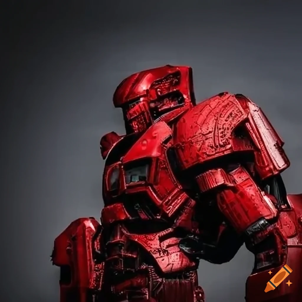 A sleek red war machine with a powerful arsenal on top on Craiyon