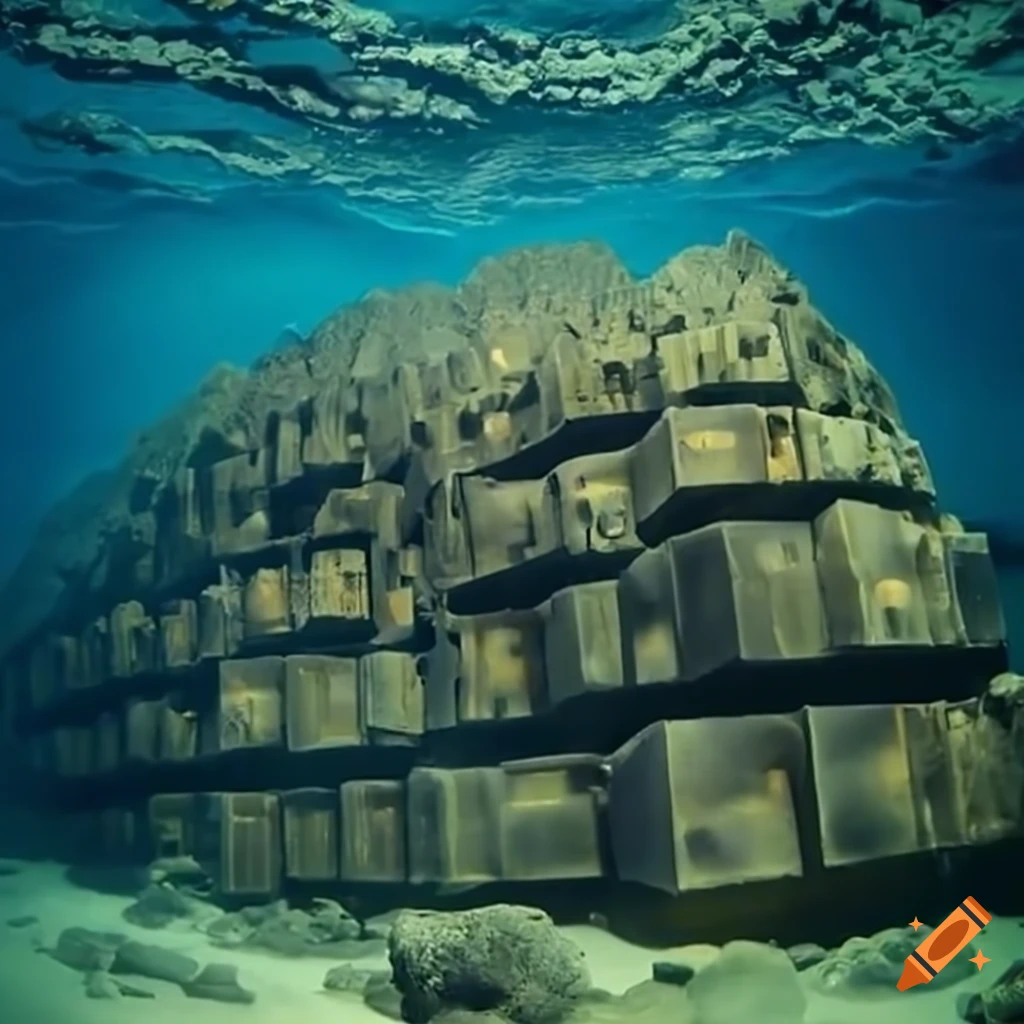 Mining blocks underwater on Craiyon