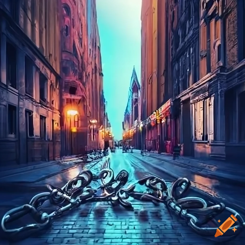 Chain street on Craiyon
