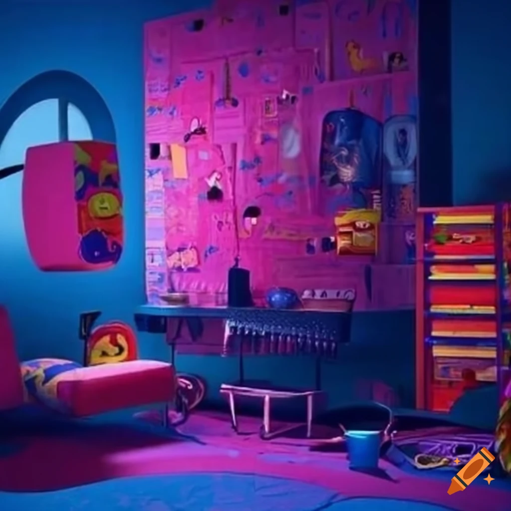 Indie rockers bedroom, all the furniture covered with route 44 drink ...