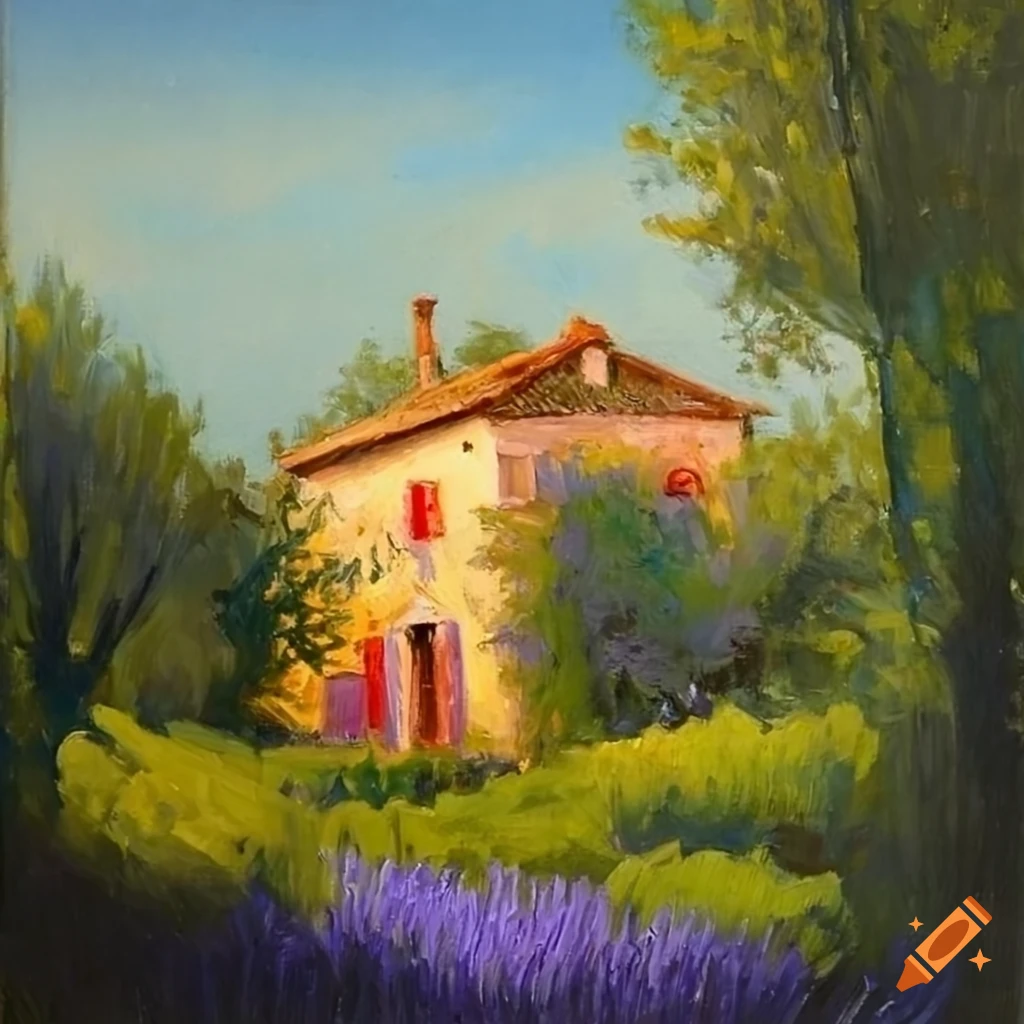 Masterpiece of a large provence landscape, frog perspective, country ...