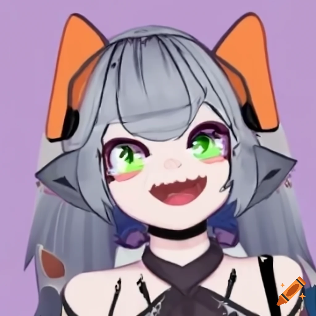 A popular shark VTuber with a cheerful personality on Craiyon