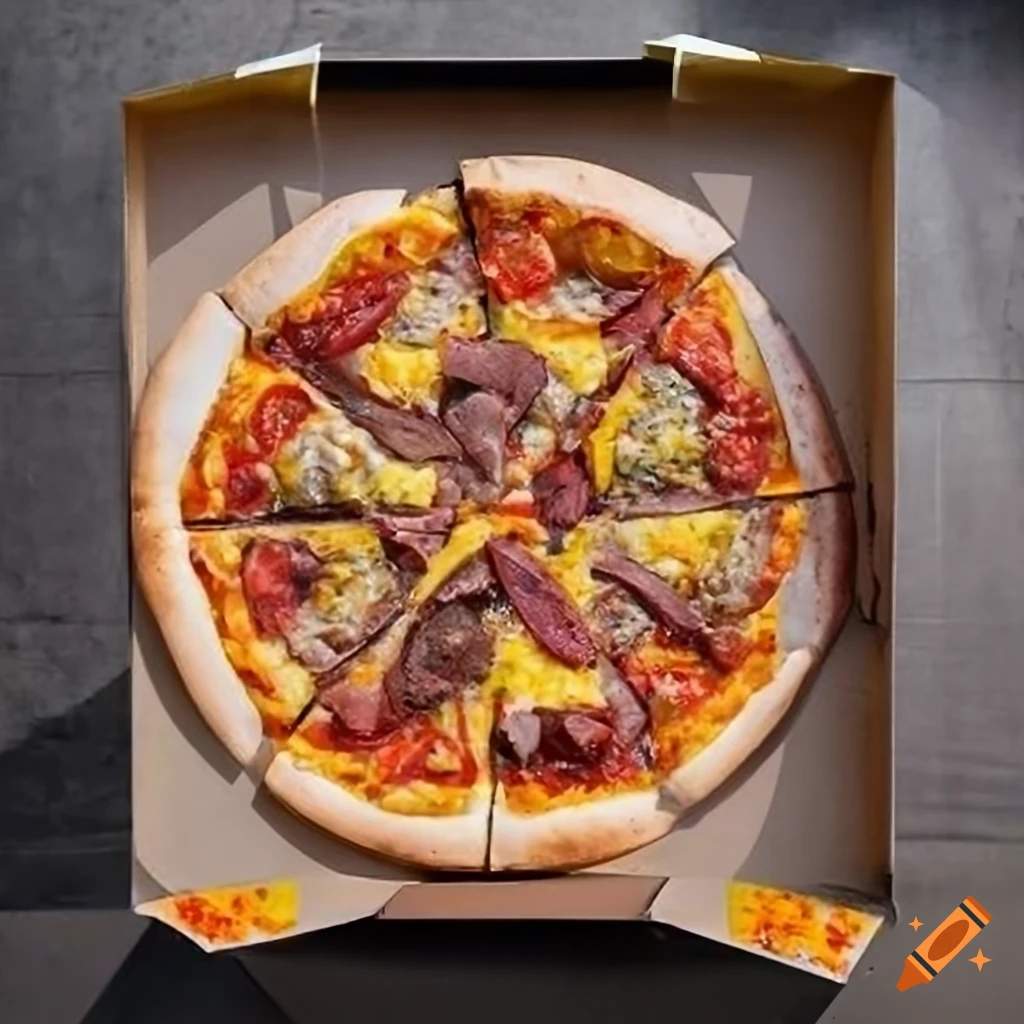 Generate an image of a mouth-watering pizza with a glass of juice in a ...