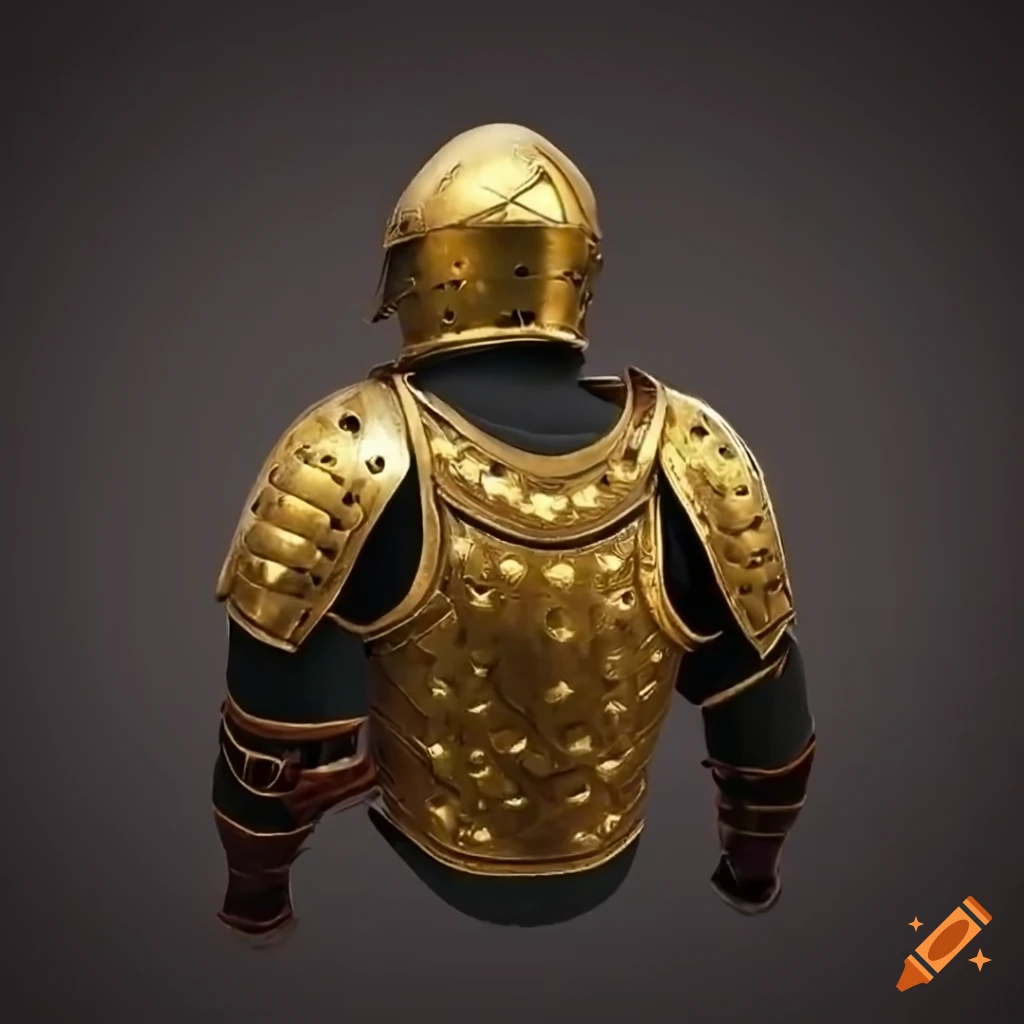 Gold high quality texture armor plate shoulder pad 4k HD on Craiyon