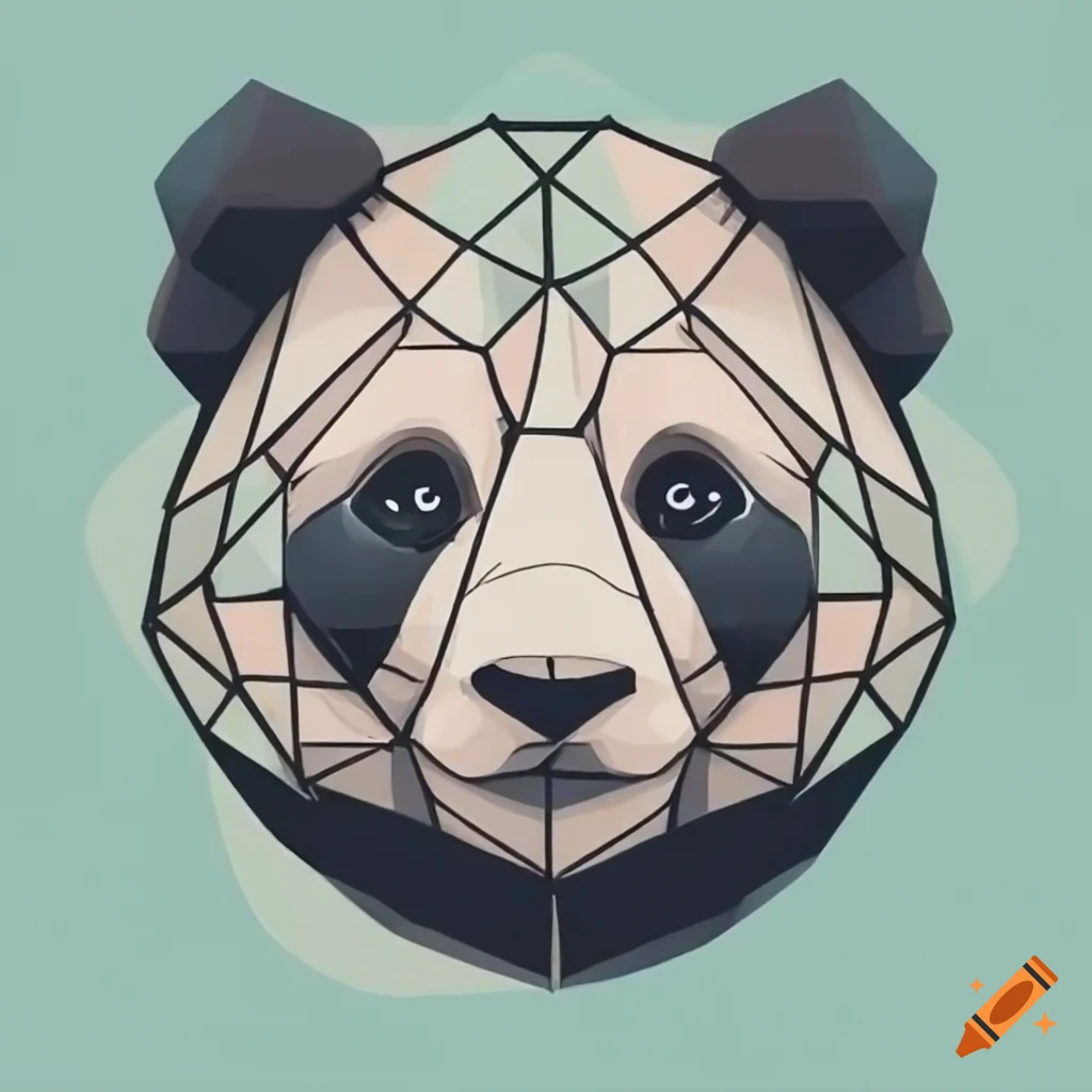 Geometric panda head