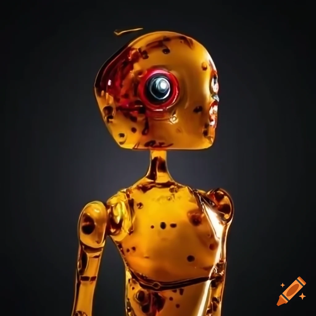 A robot made of amber on Craiyon