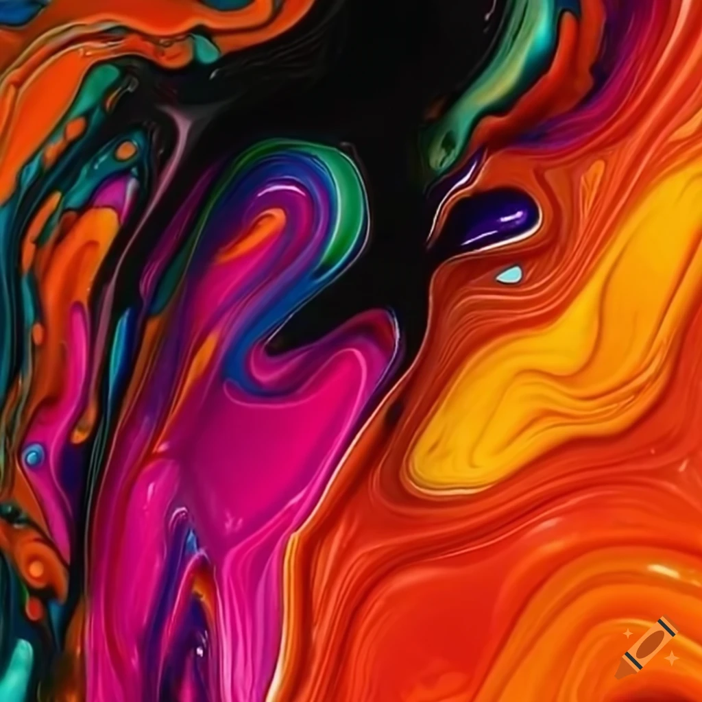 Colorful blend of melted paints creating a gooey drip effect on Craiyon