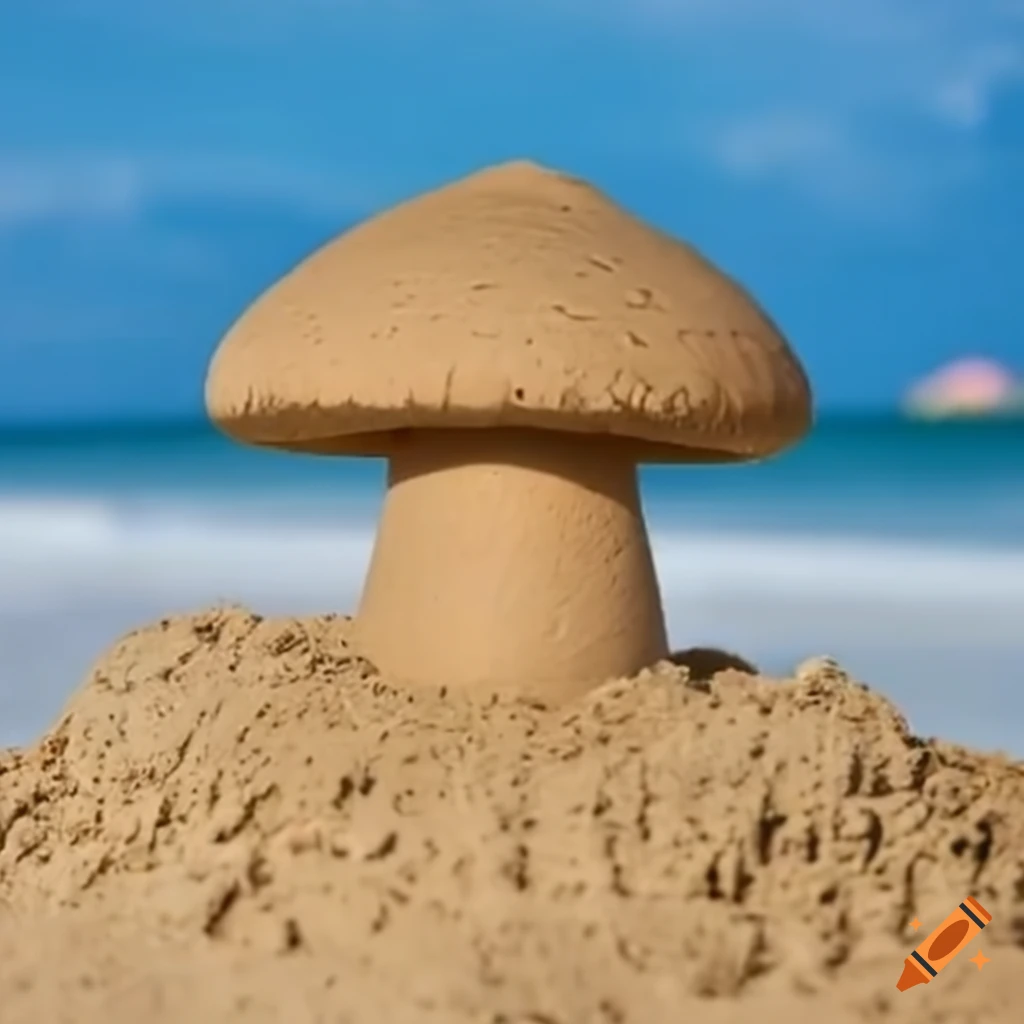 Sand castle in mushroom shape