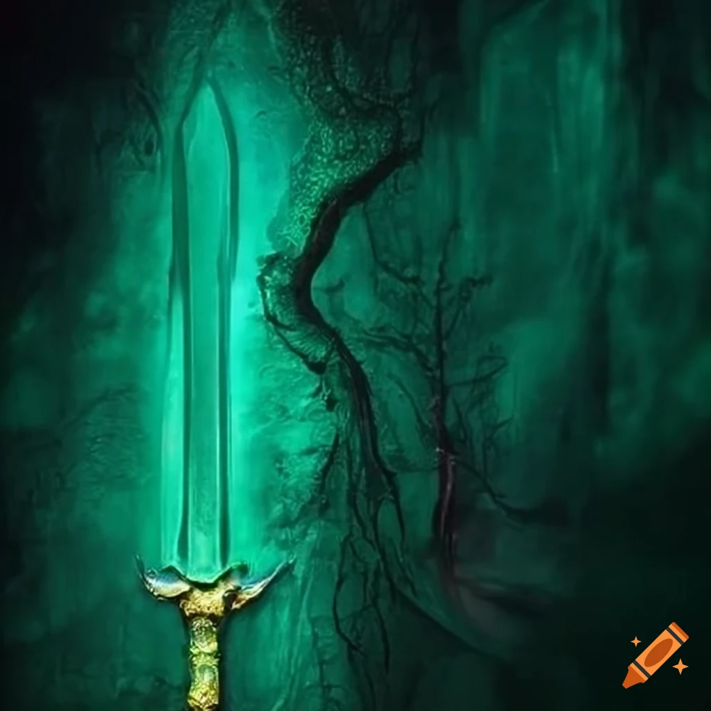 Emerald sword on Craiyon