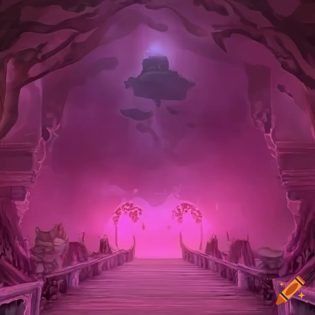 Pink fantasy background computers game style on Craiyon