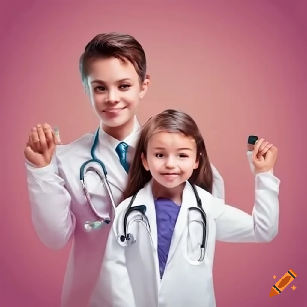 A image of doctor boy and girl celebrating national doctor day on Craiyon