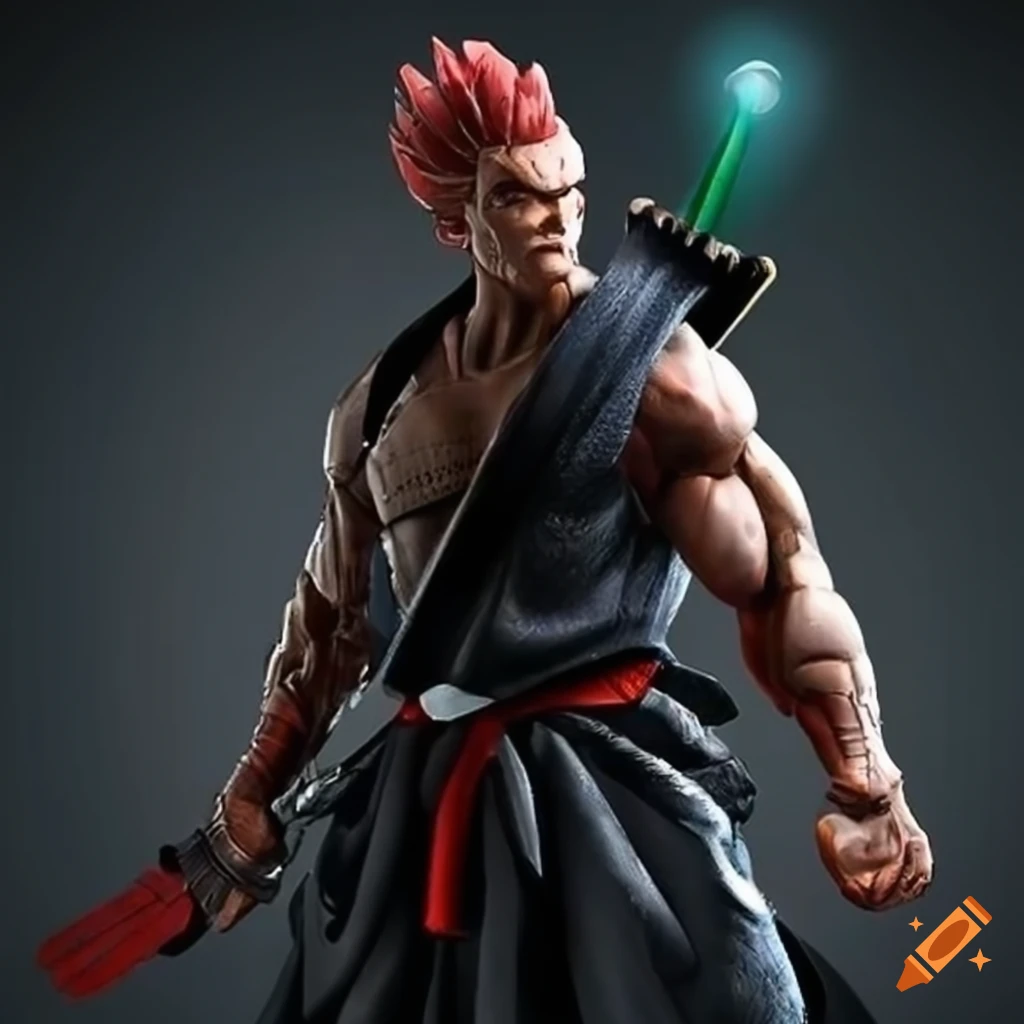 Luke Skywalker fusion Yujiro Hanma as black armor knight with red ...