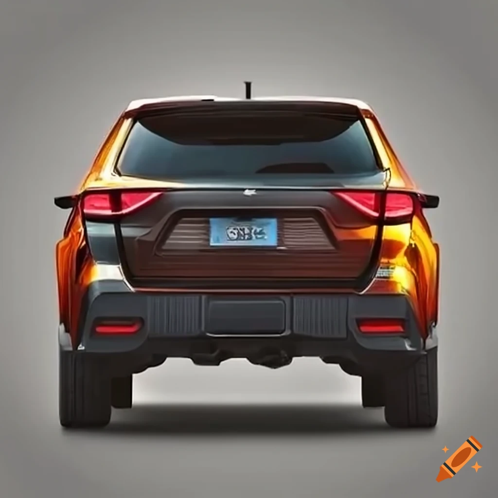 Suv rear view stands on 2 wheels