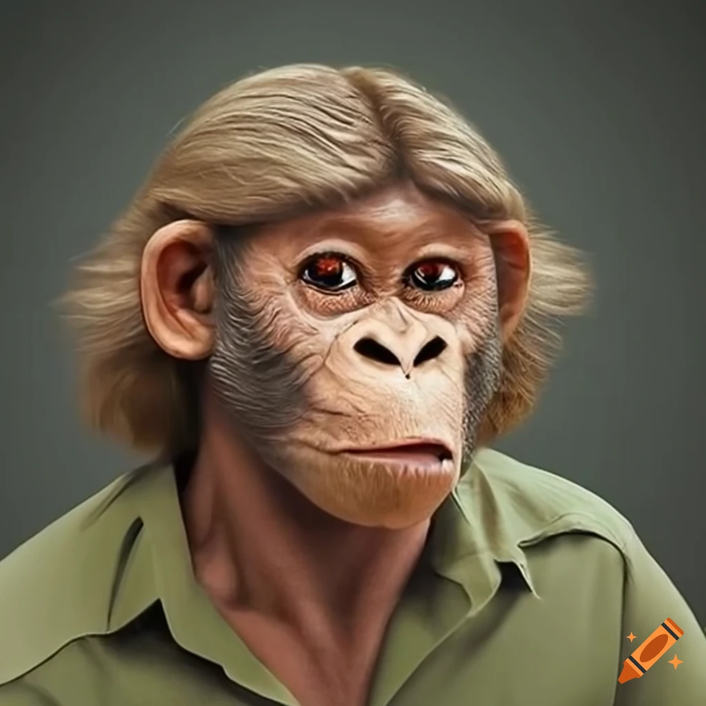 A mythical adventurer who resembles a steve irwin ape hybrid