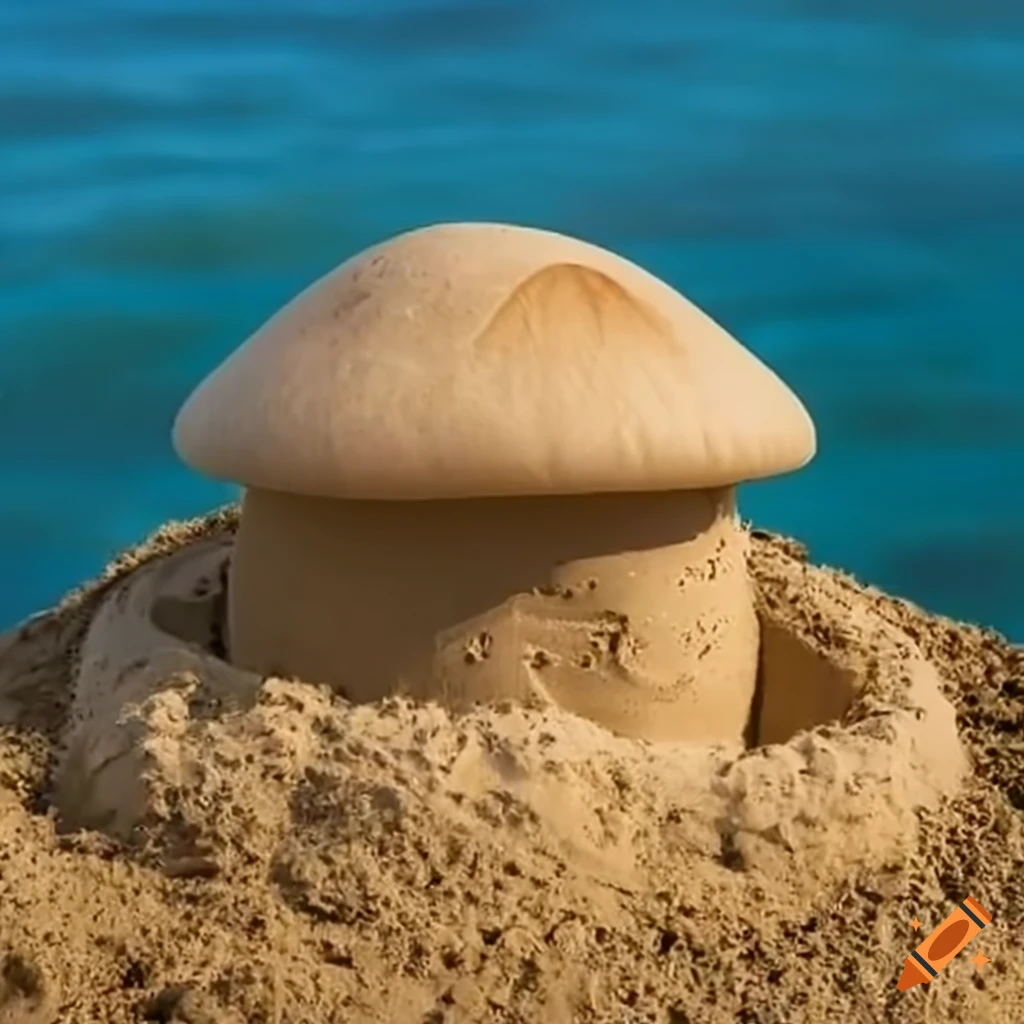 Sand castle in mushroom shape