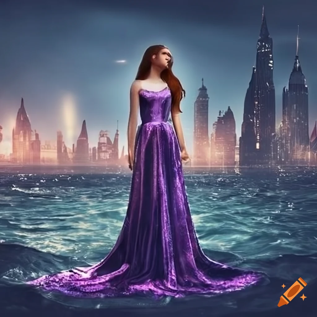 A beautiful ethereal woman with long brown hair and grey hazel almond ...