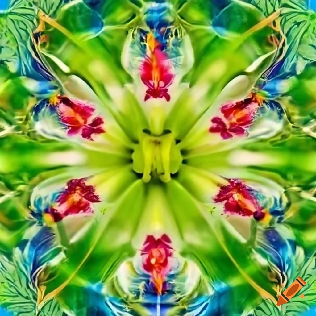 Radial reflection patterns orchids on Craiyon