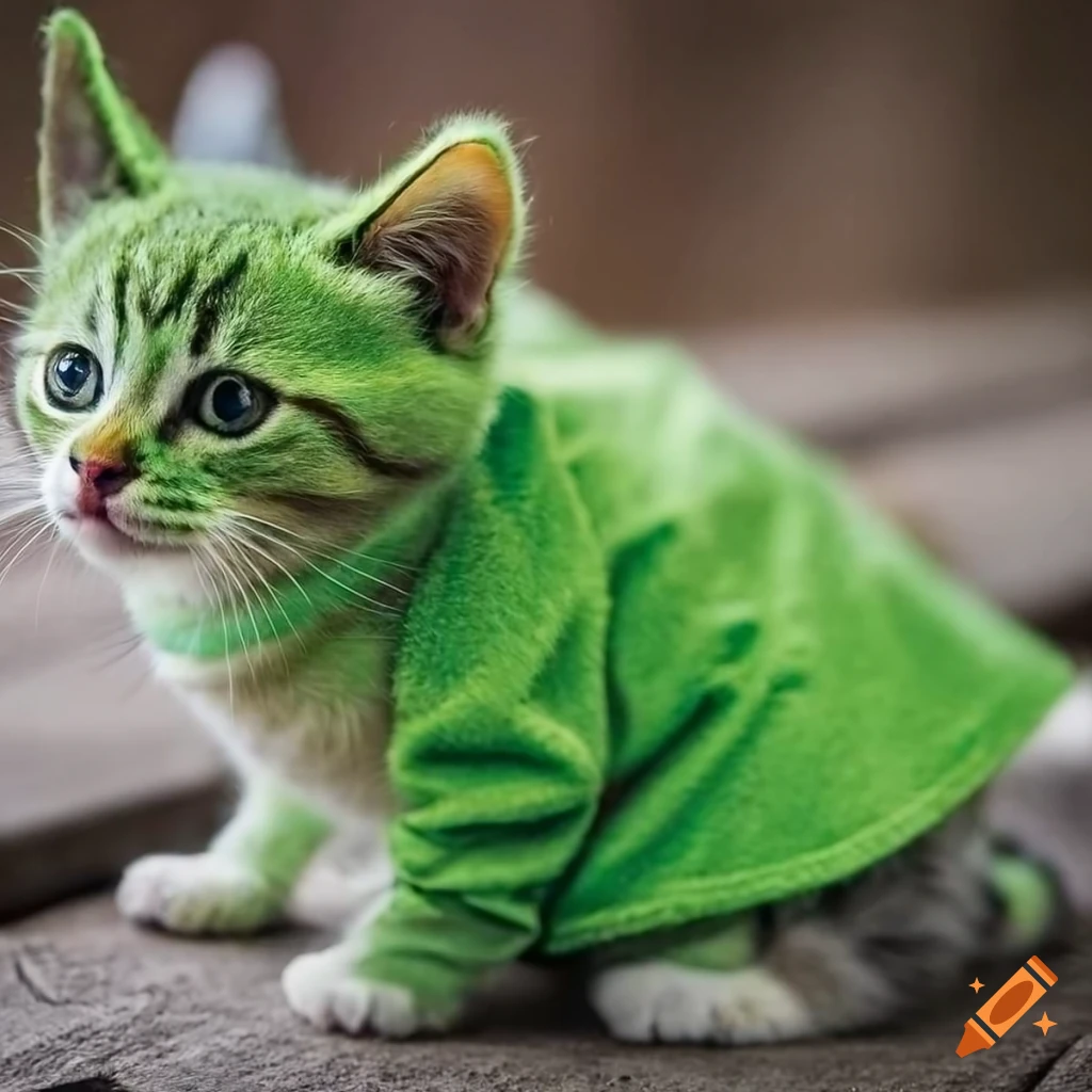 Super cute and professional photography of a kitten dressed as a frog ...