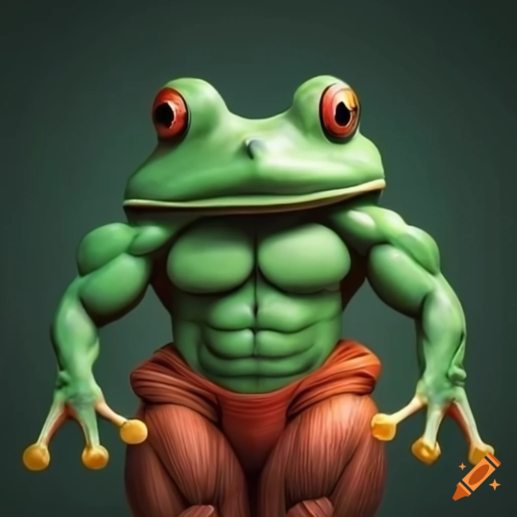 Frog with big muscles