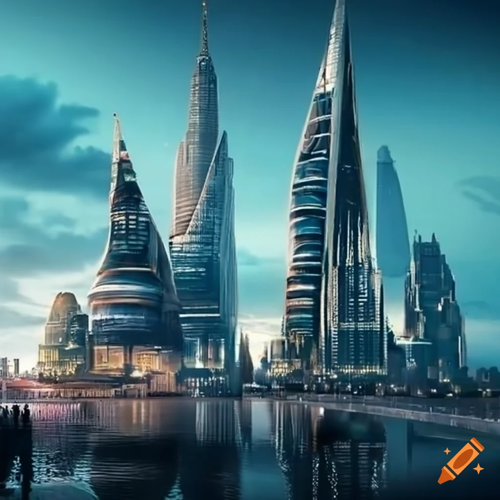 A futuristic cityscape in Russia in the year 3826 on Craiyon