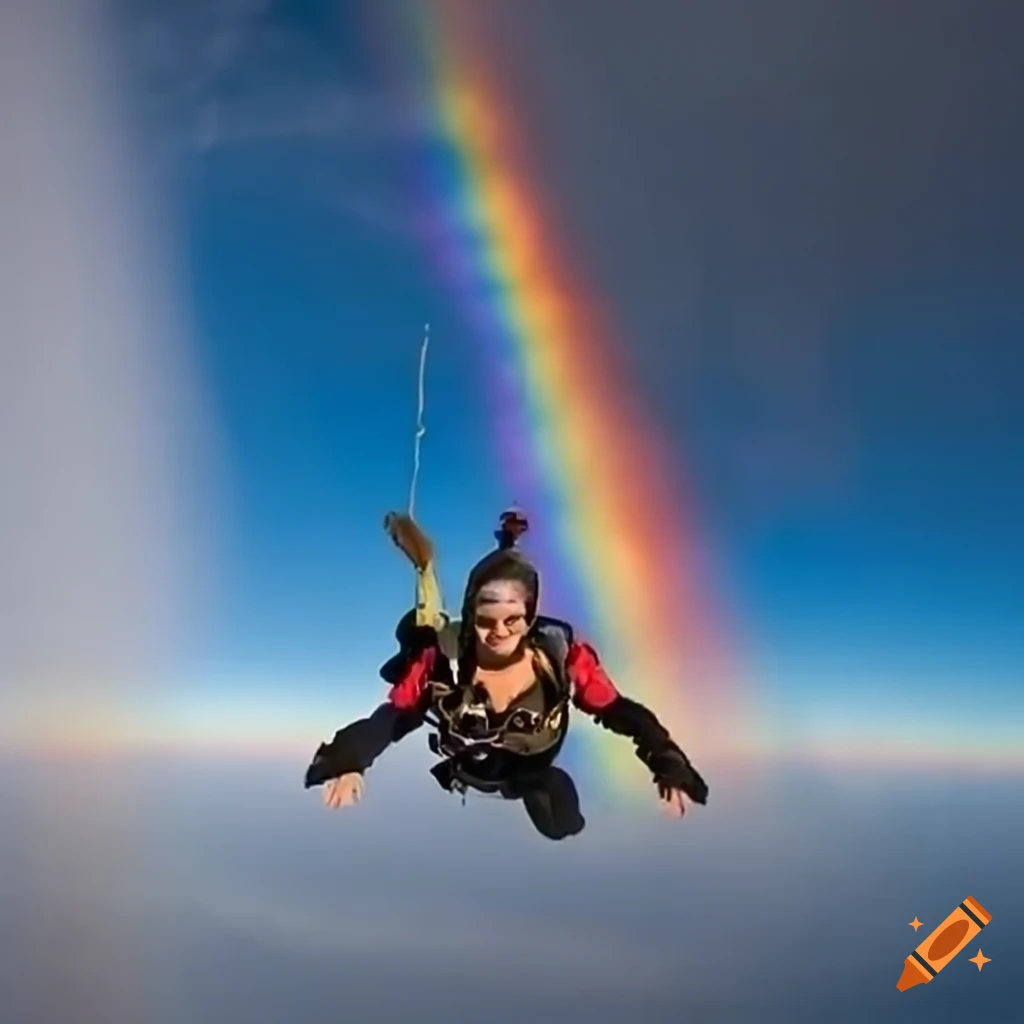 Skydiving over a rainbow