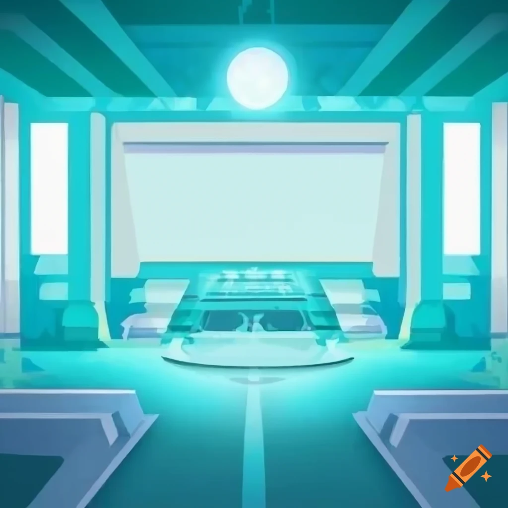 A white science laboratory painterly pokemon battle background in a ...