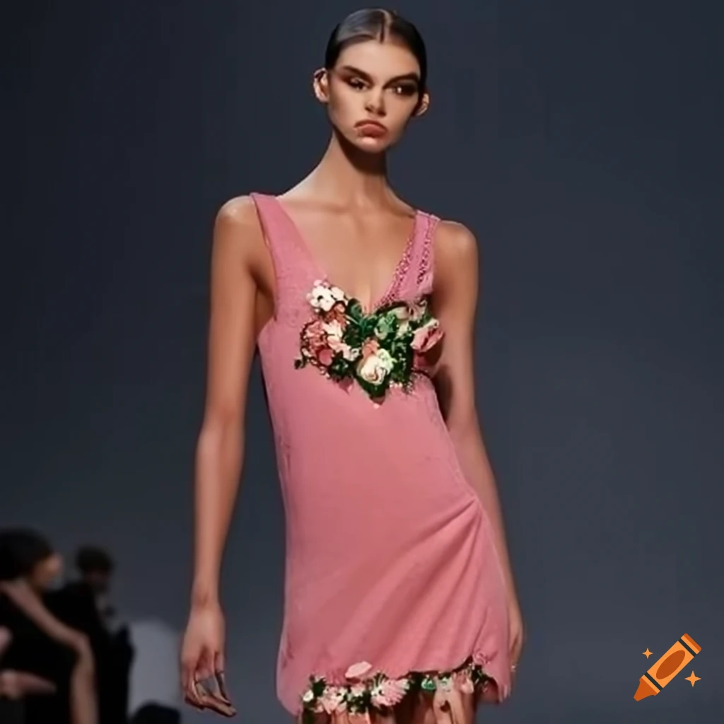 Ss24 runway collection showing mini dresses with floral appliqué by ...
