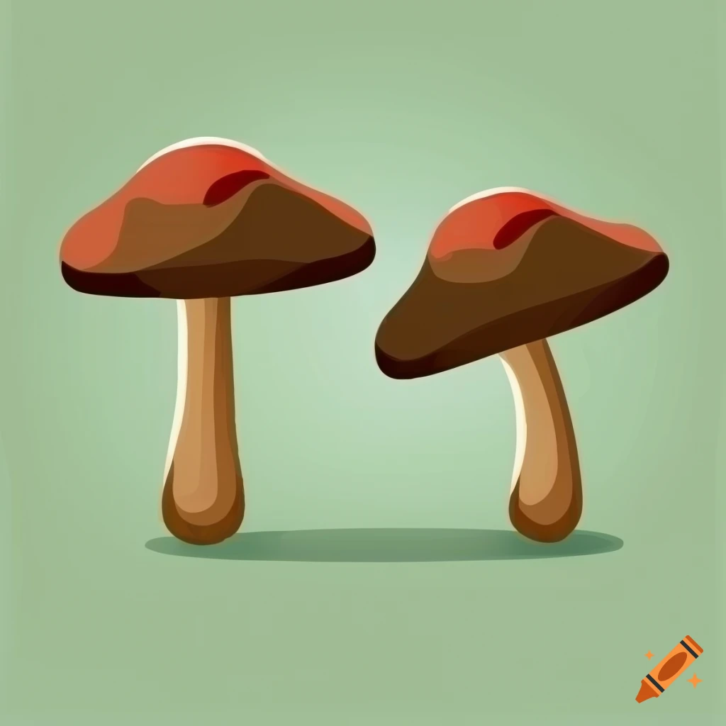 Simple illustration of three brown toadstools
