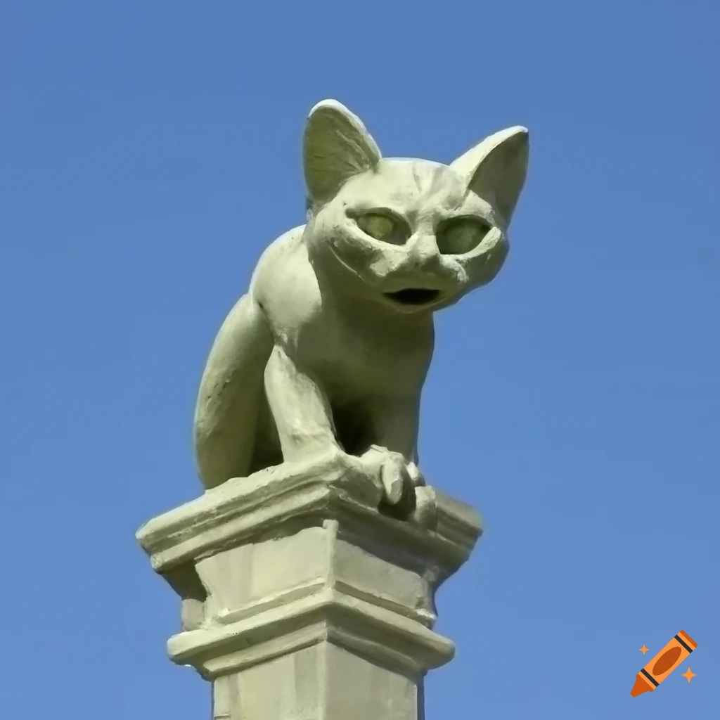 Cat gargoyle on Craiyon