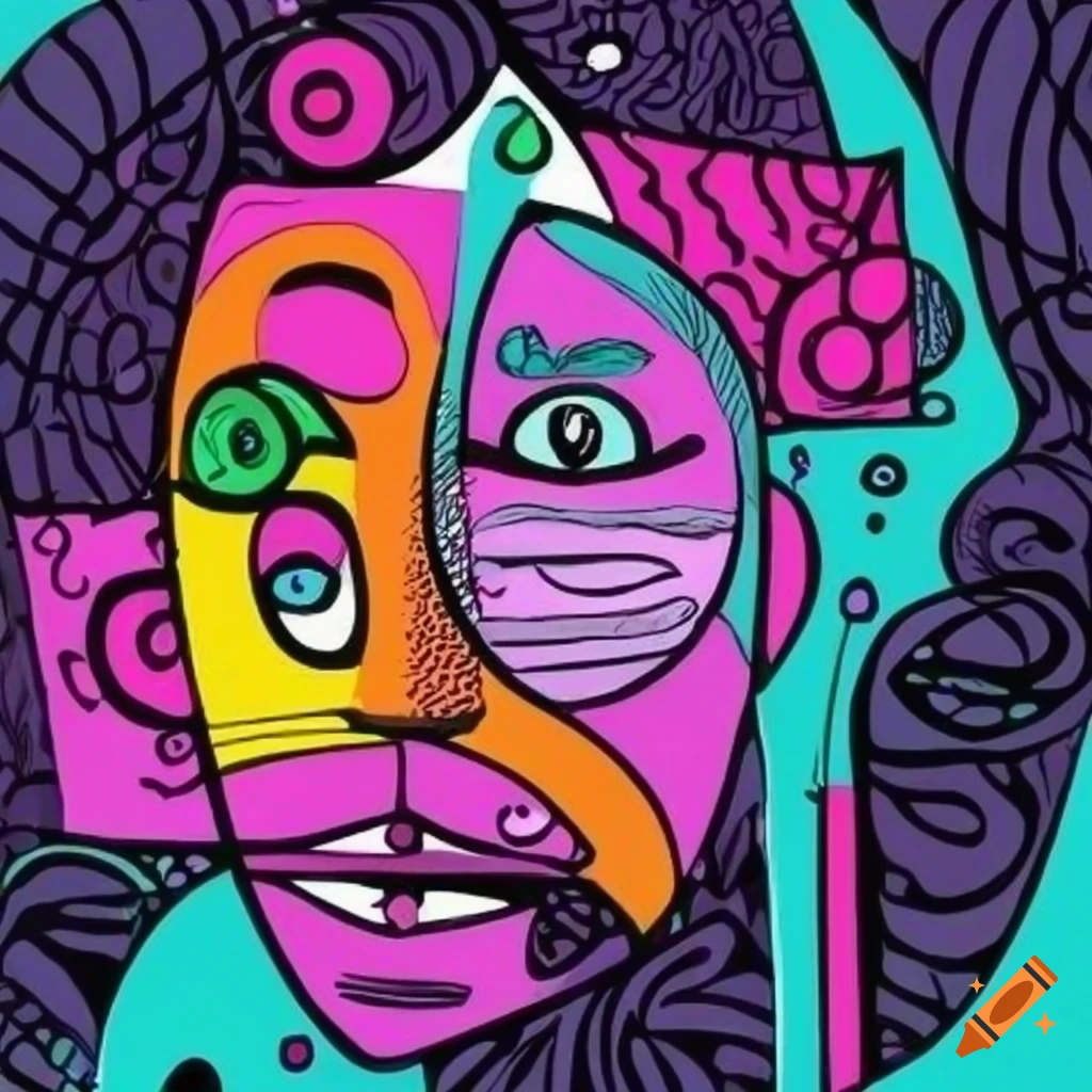 Doodle art. picasso inspired. vector art