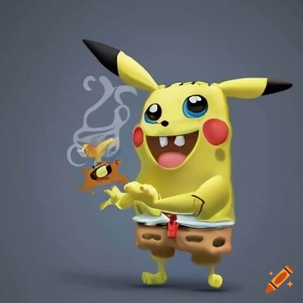 Spongebob fused with pikachu