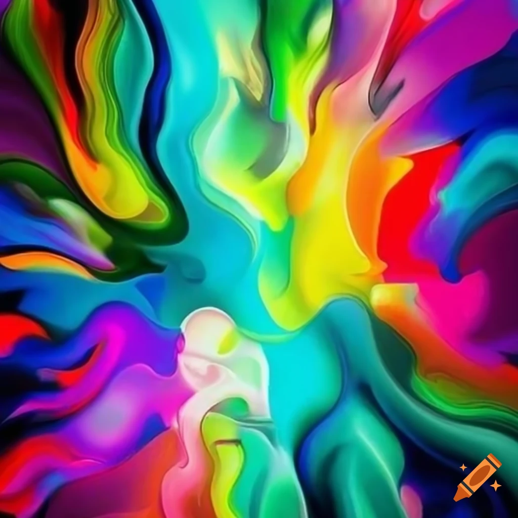 Vibrant abstract artwork with bold and energetic colors on Craiyon