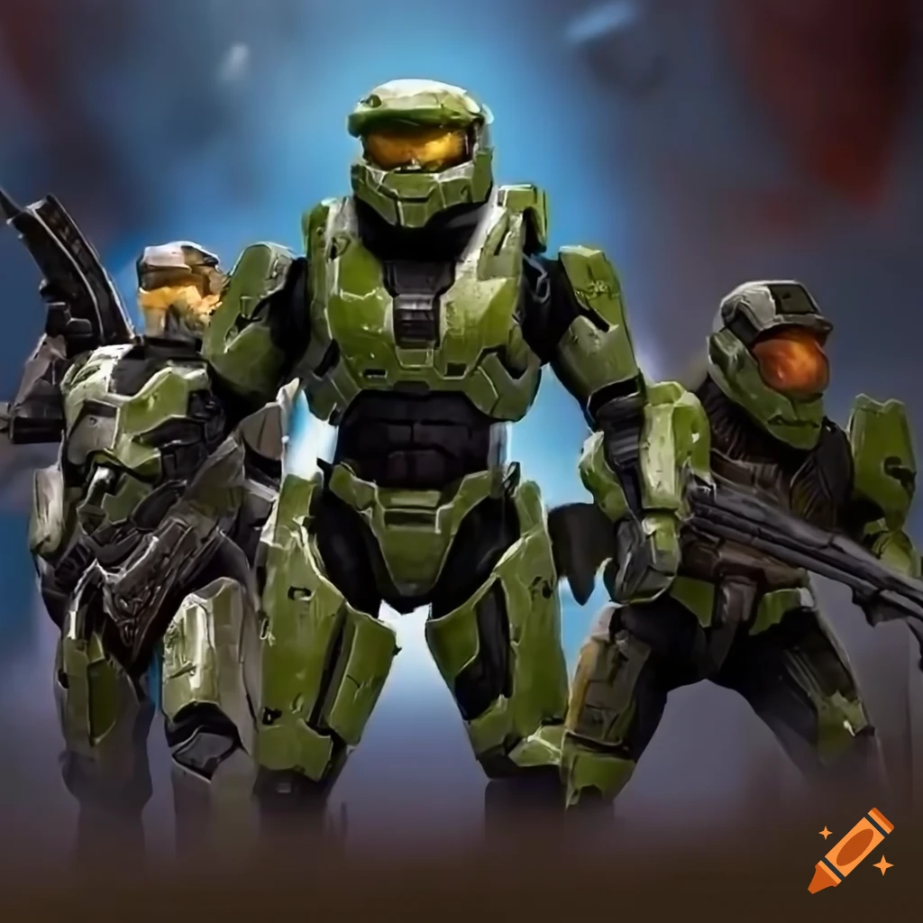 Group of halo spartans on Craiyon