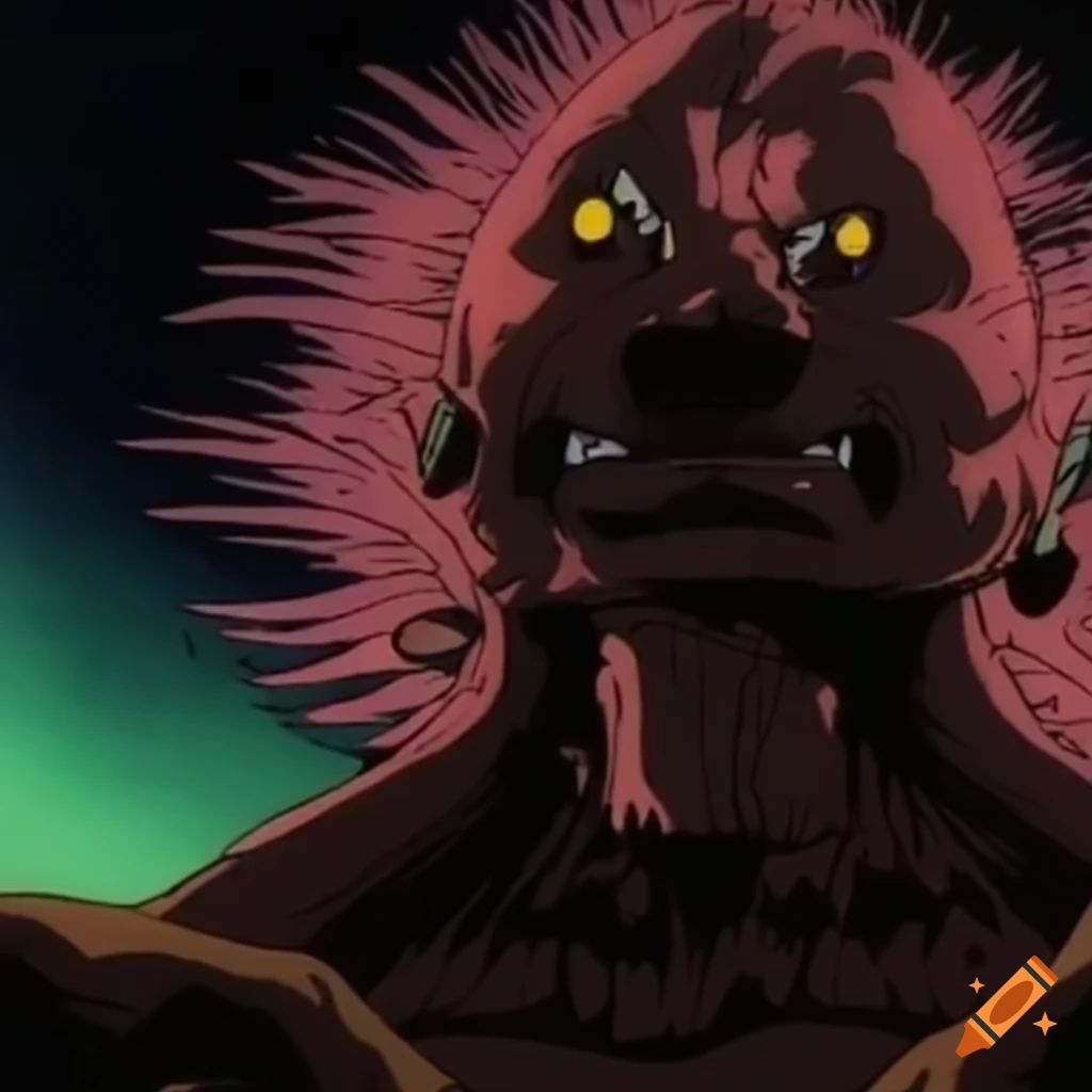 80-90's anime ova, reptile humanoid elder being on Craiyon