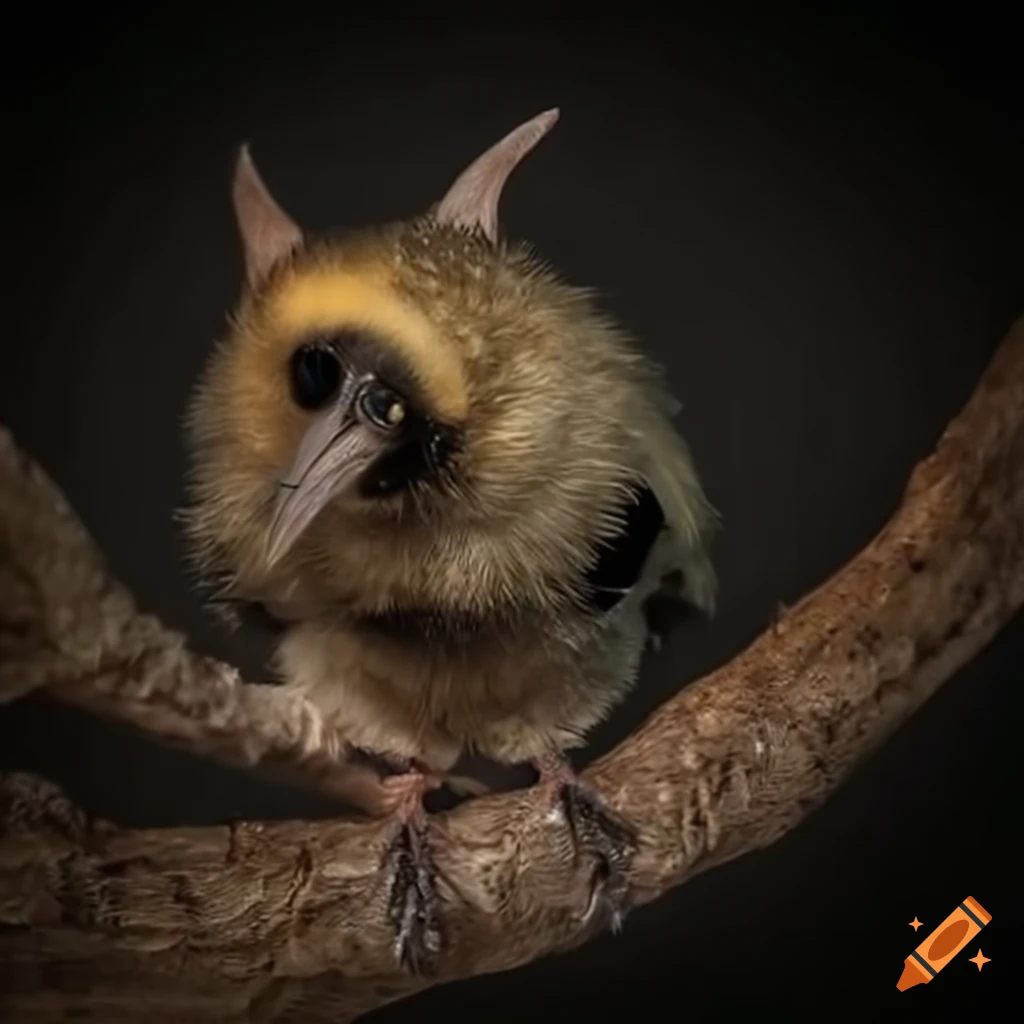 A imaginative hybrid creature with features of both birds and bumblebees