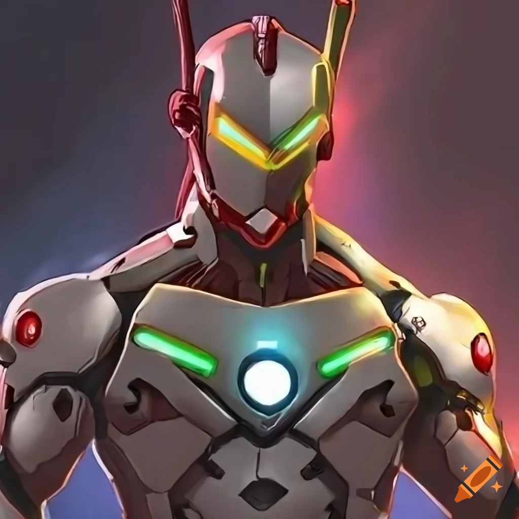 Genji fused with iron man on Craiyon